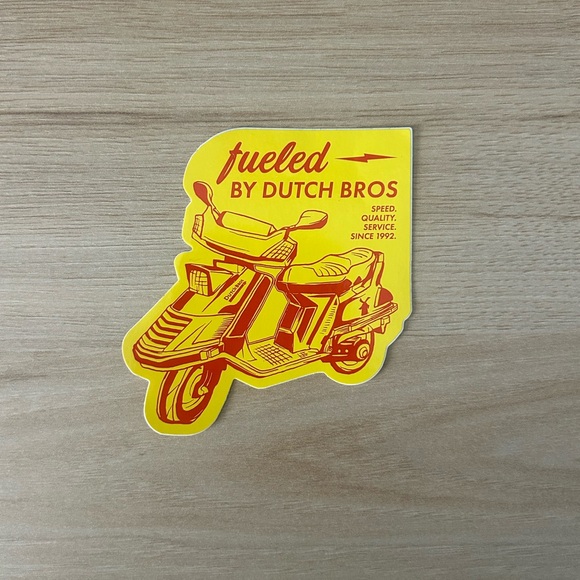 Dutch Bros | Design | Dutch Bros Yellow And Red Scooter Sticker | Poshmark